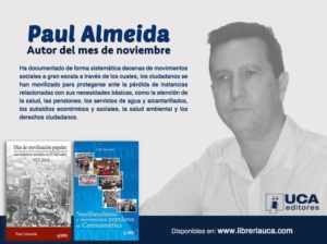 Paul Almeida, autor del mes UCA - COMECSO