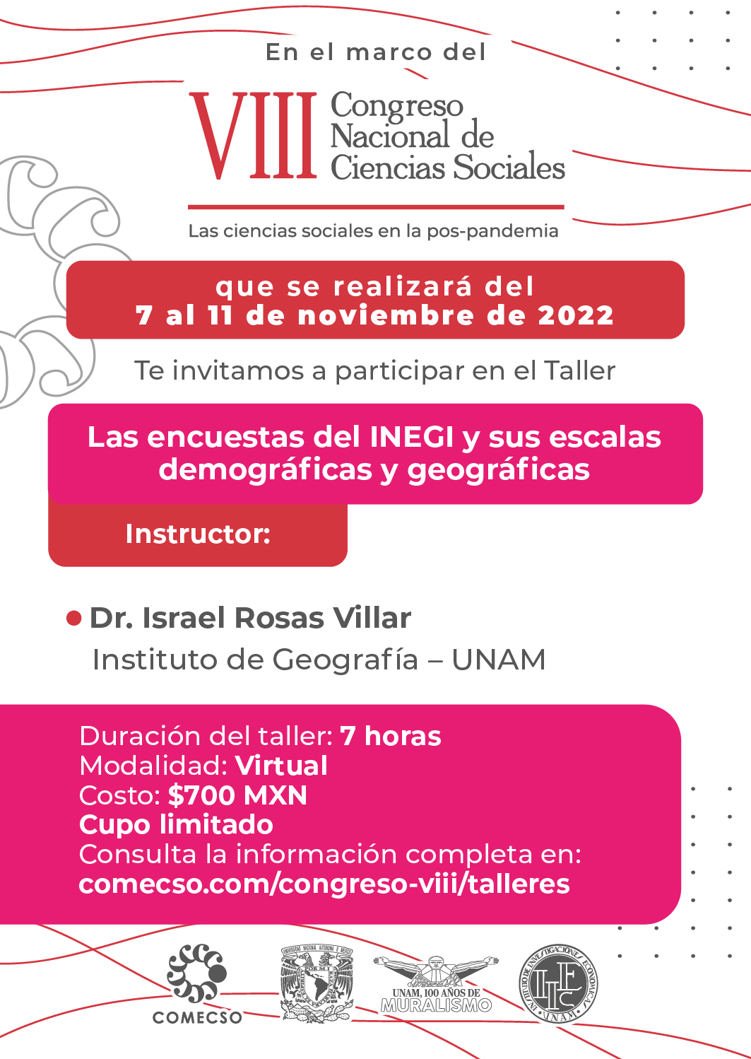 Las encuestas del INEGI y sus escalas demográficas y geográficas - COMECSO
