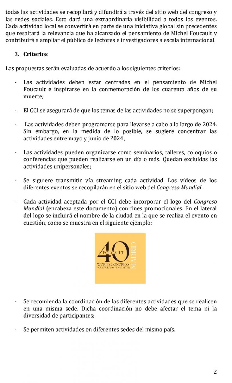 Congreso Mundial "Foucault: 40 años después" - COMECSO