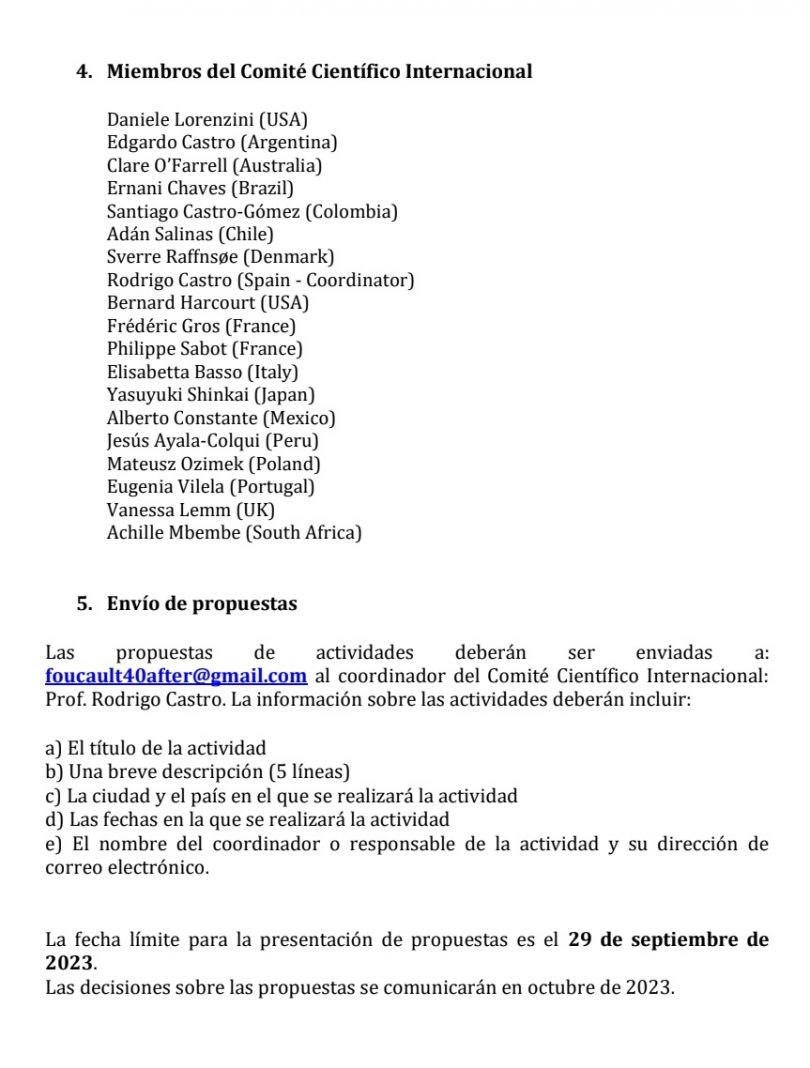 Congreso Mundial "Foucault: 40 años después" - COMECSO