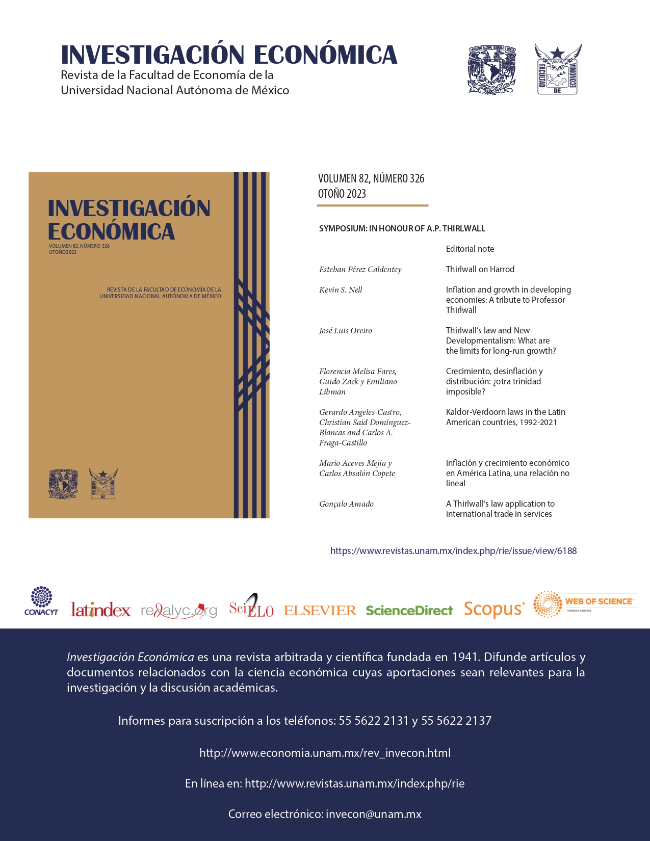 Investigación Económica, núm. 326 - COMECSO